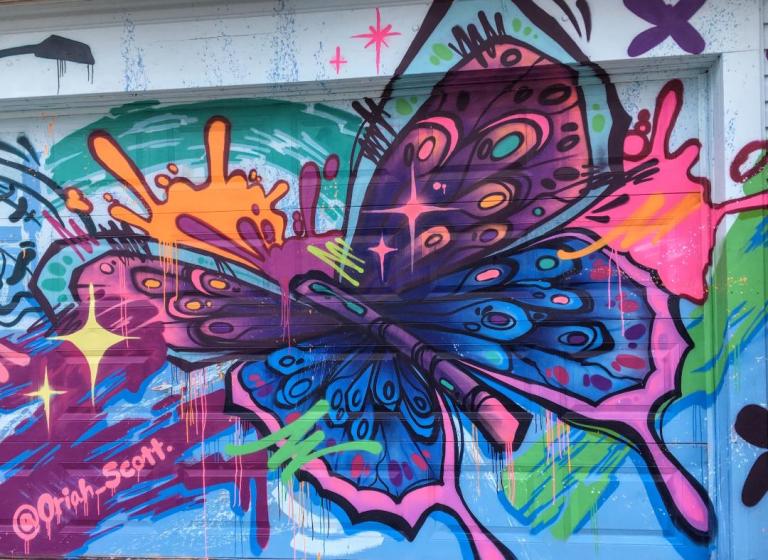 Butterfly Pink & Blue – Graffiti Lux Art & More